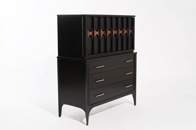 Kent Coffey Perspecta Collection Walnut and Rosewood Chest of Drawers stamfordmodern